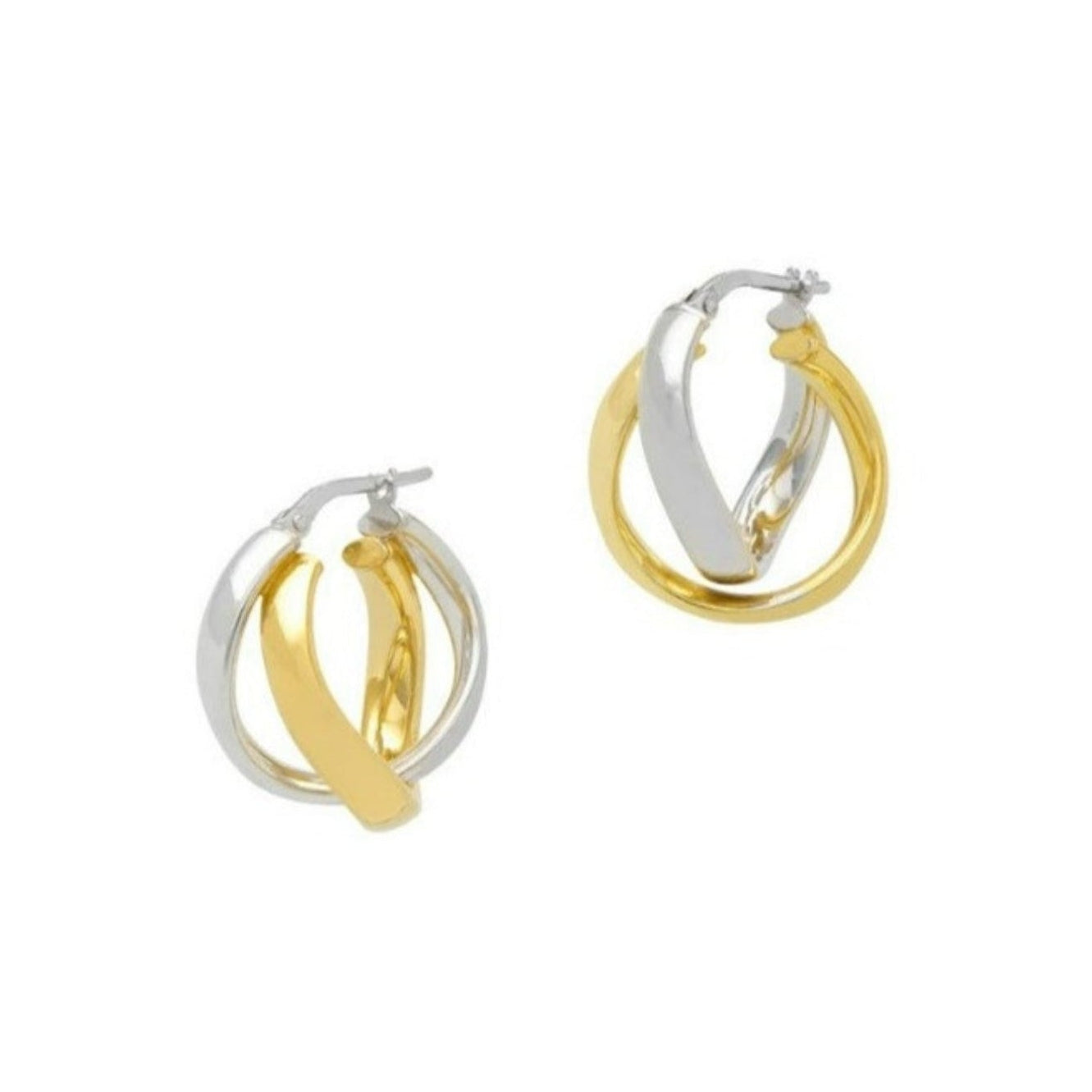 Two Tone Double Hoops - Gold & Silver - Small - 18 mm – The Hoop Station